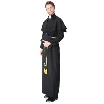 Adult Men Church Father Priest Vicar Robe Fancy Dress Halloween Costume ...
