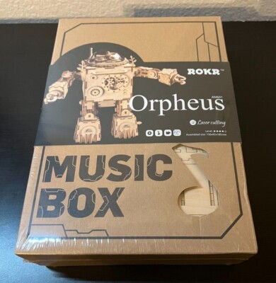 NEW~ROKR Orpheus Robot Music Box ~ 3D Wooden Puzzle ~ Laser Cutting ...