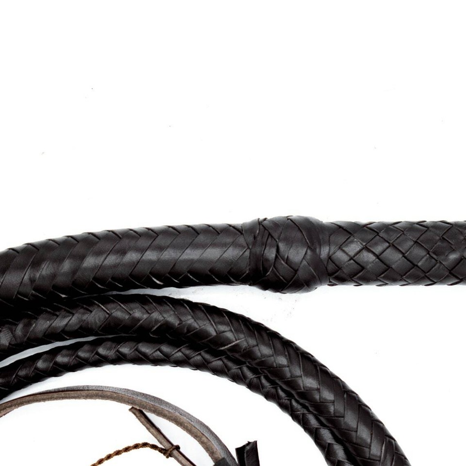 Genuine Cowhide Leather Bullwhip 4 feet to 16 feet long Black Indiana ...