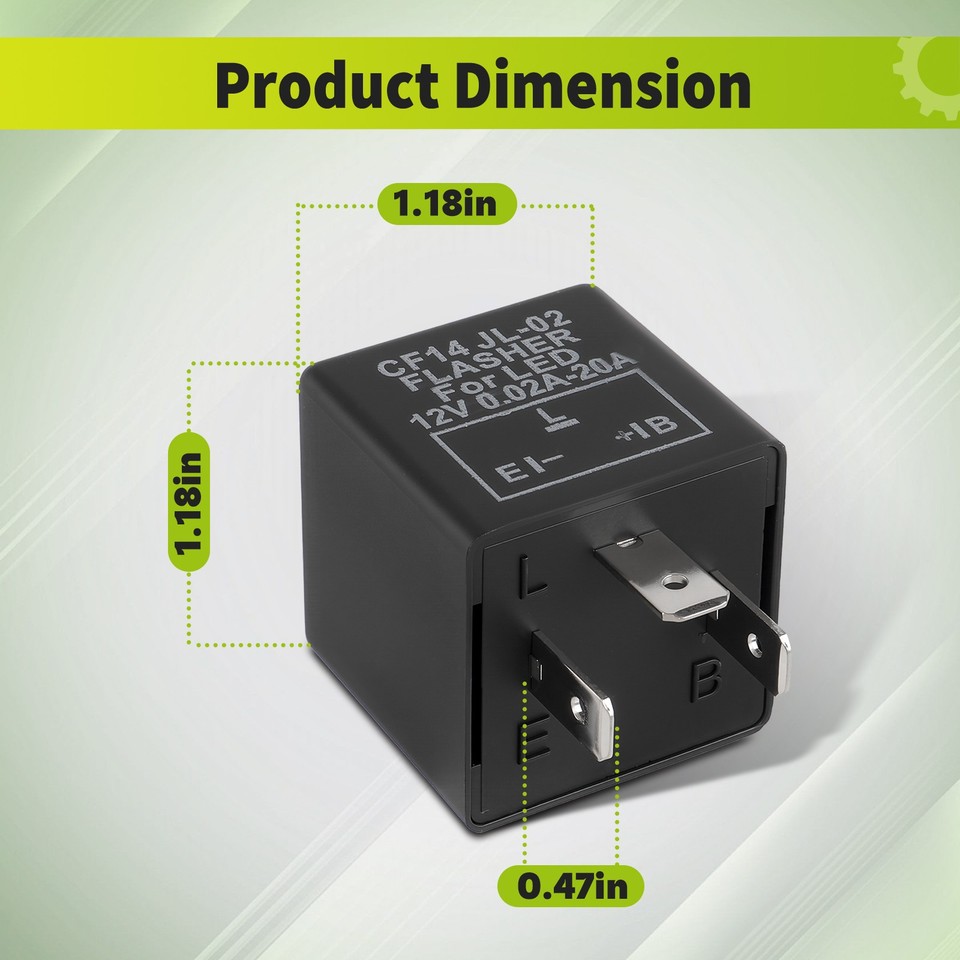 3-Pin CF14 CF-14 JL-02 EP35 LED Flasher Relay Fix For Turn Signal Hyper ...
