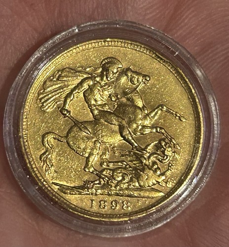 1898 Full Gold Sovereign Melbourne 22 Carat Gold - Queen Victoria ...