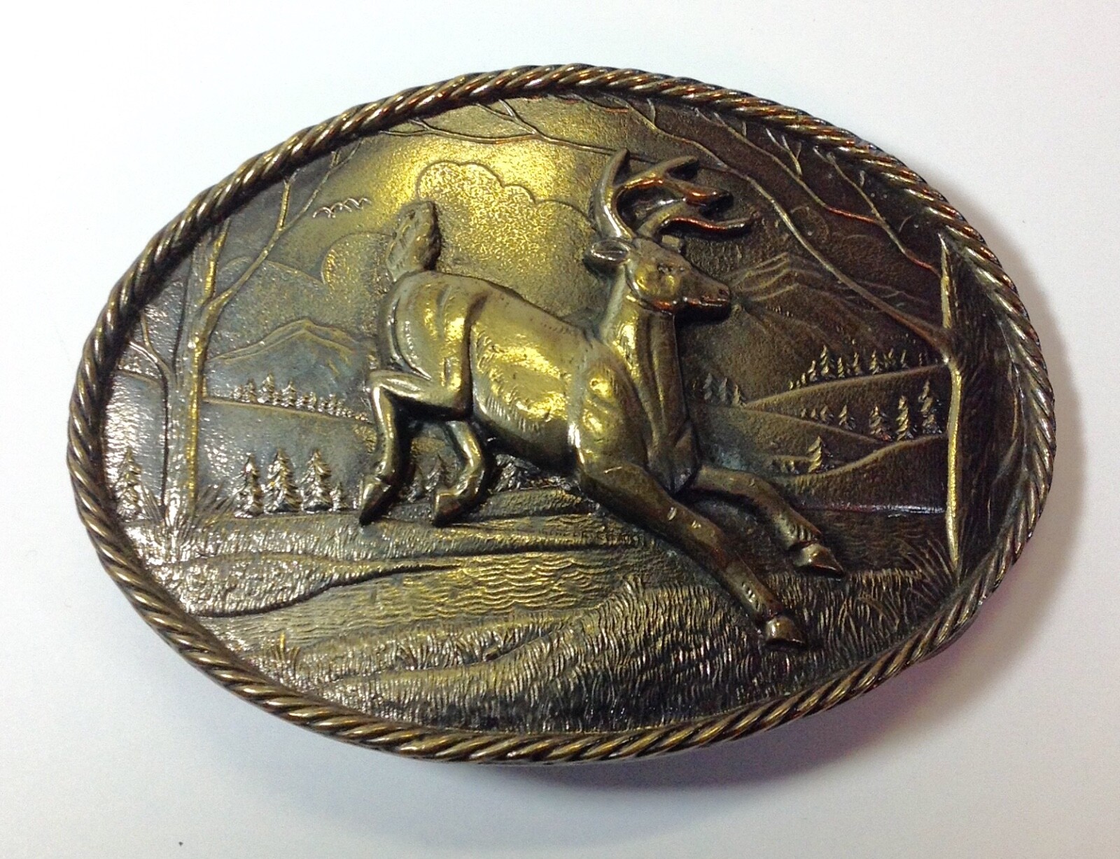1980 RUNNING BUCK Belt Buckle, SOLID BRASS, Serial #4… - Gem