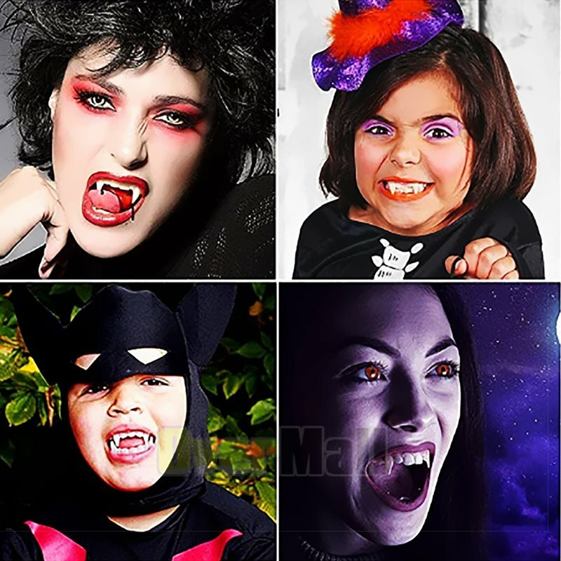 Retractable Vampire Teeth Fangs Halloween Cosplay Makeup Zombie ...