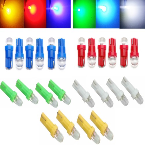 10Pcs T5 12V 1W Car LED Bulb Instrument Cluster Panel Gauge Dash Light ...