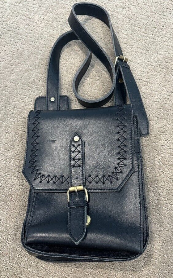 STANLEY STREET DARLA BLACK LEATHER SADDLEBAG - Gem