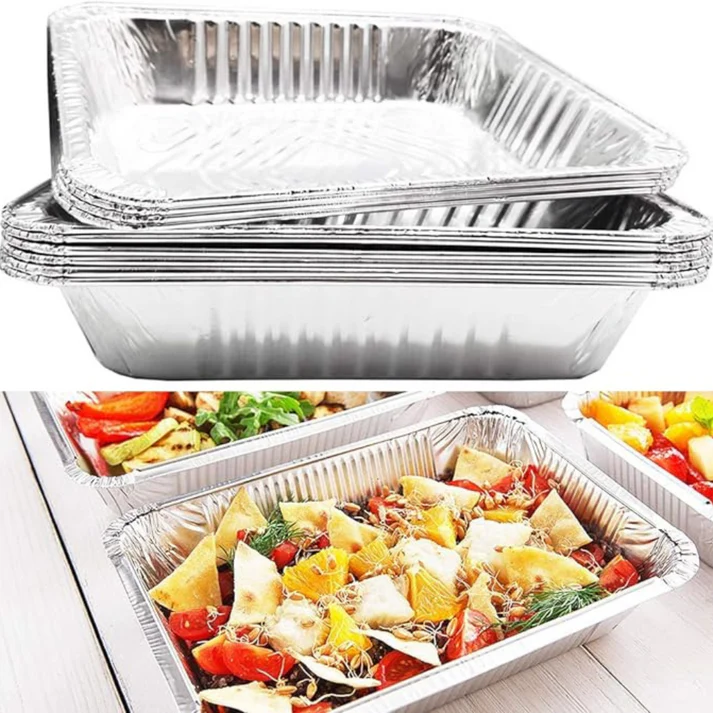 VeZee 9x13 Disposable Aluminum Pans Half Size Deep For Baking-100 Pack ...
