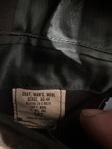 VTG 1970s Class A Jacket Army Dress Green Uniform Ag-44 Named 2nd Cav ...