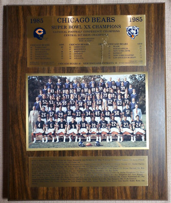 Chicago Bears 1985 Super Bowl Champions Team Plaque JD Healy ...