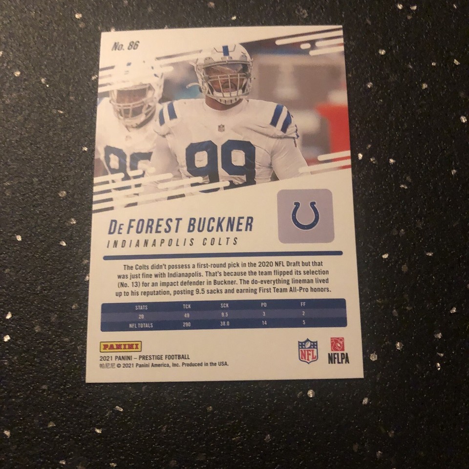 DeForest Buckner 2021 Panini Prestige Football #86 NFL Indianapolis ...