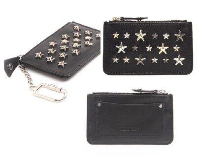 NWT AUTHENTIC Jimmy Choo - Leather with Star Studs Coin / Key Ring | eBay