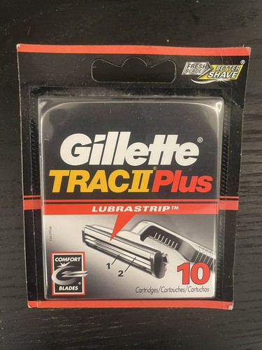 Gillette TRAC II Plus Razor Blade Refill Cartridges 10 Count SEALED ...