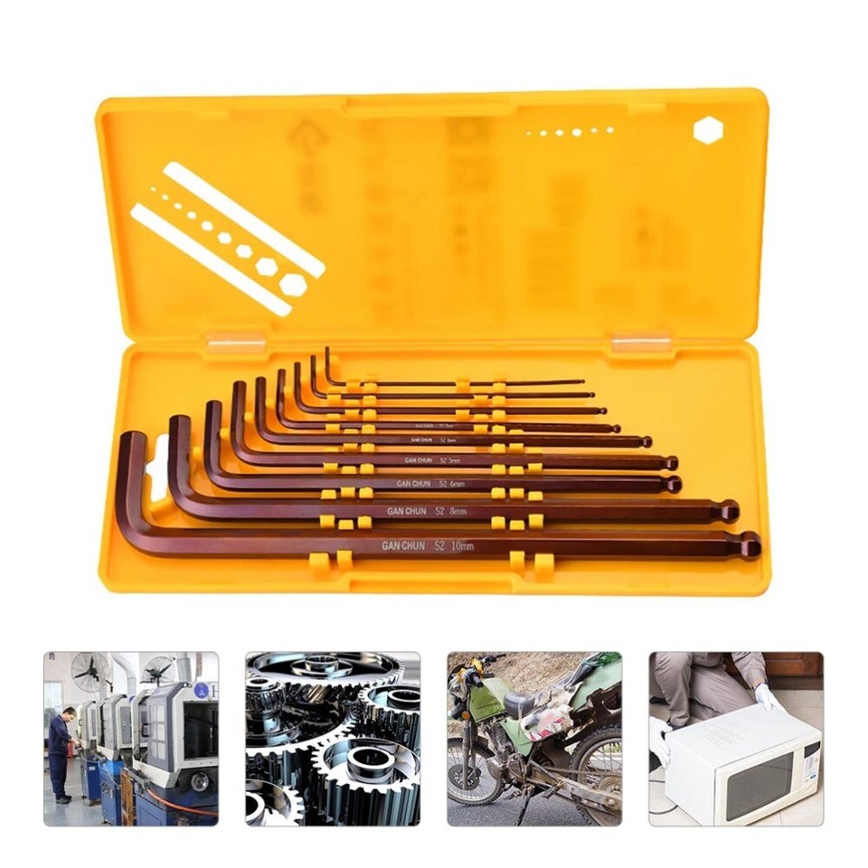 9pcs Hexagon Spanner Hexagon Key Wrench Metal Screwdriver Tool Handy ...