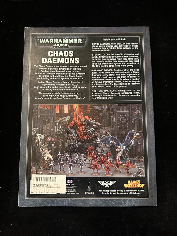 Games Workshop Warhammer 40k Chaos Daemons Rulebook Codex | eBay