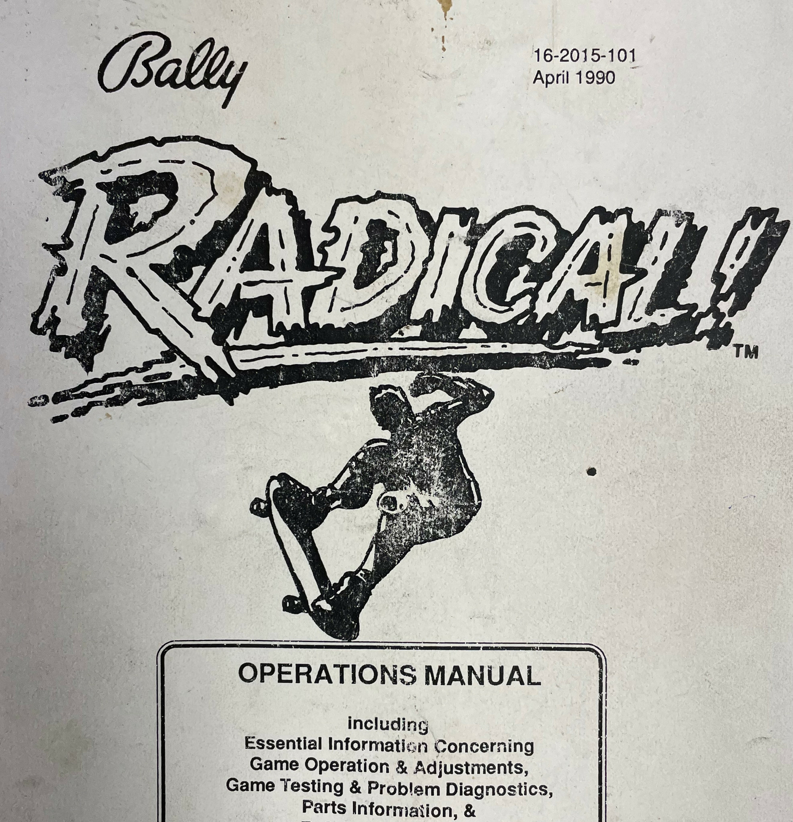 Bally Radical Pinball Machine Game Manual Schematics | eBay