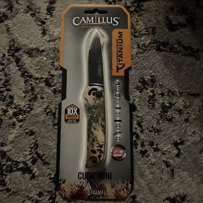 Camillus Cuda Mini 6.75 inch Folding 3" Blade Knife Prym1 Camo 420 ...