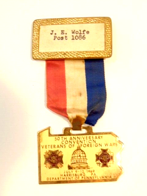 1969 Pennsylvania Dept of VFW annual convention badge, Harrisburg, PA ...