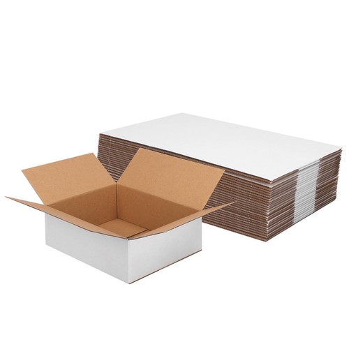 9x7x3 Shipping Boxes Set of 30, White Corrugated Cardboard Box for ...