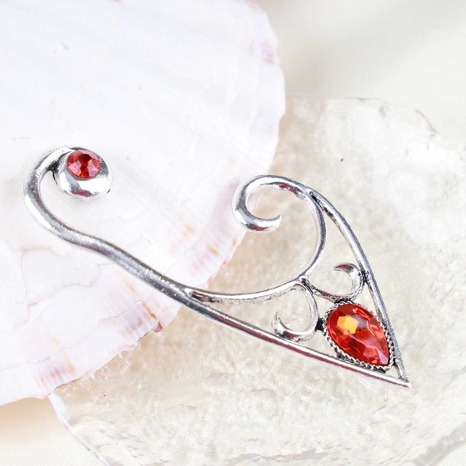 Vintage Crystal Ruby Elf Ear Cuff Earrings Elf Cartilage Earrings ...