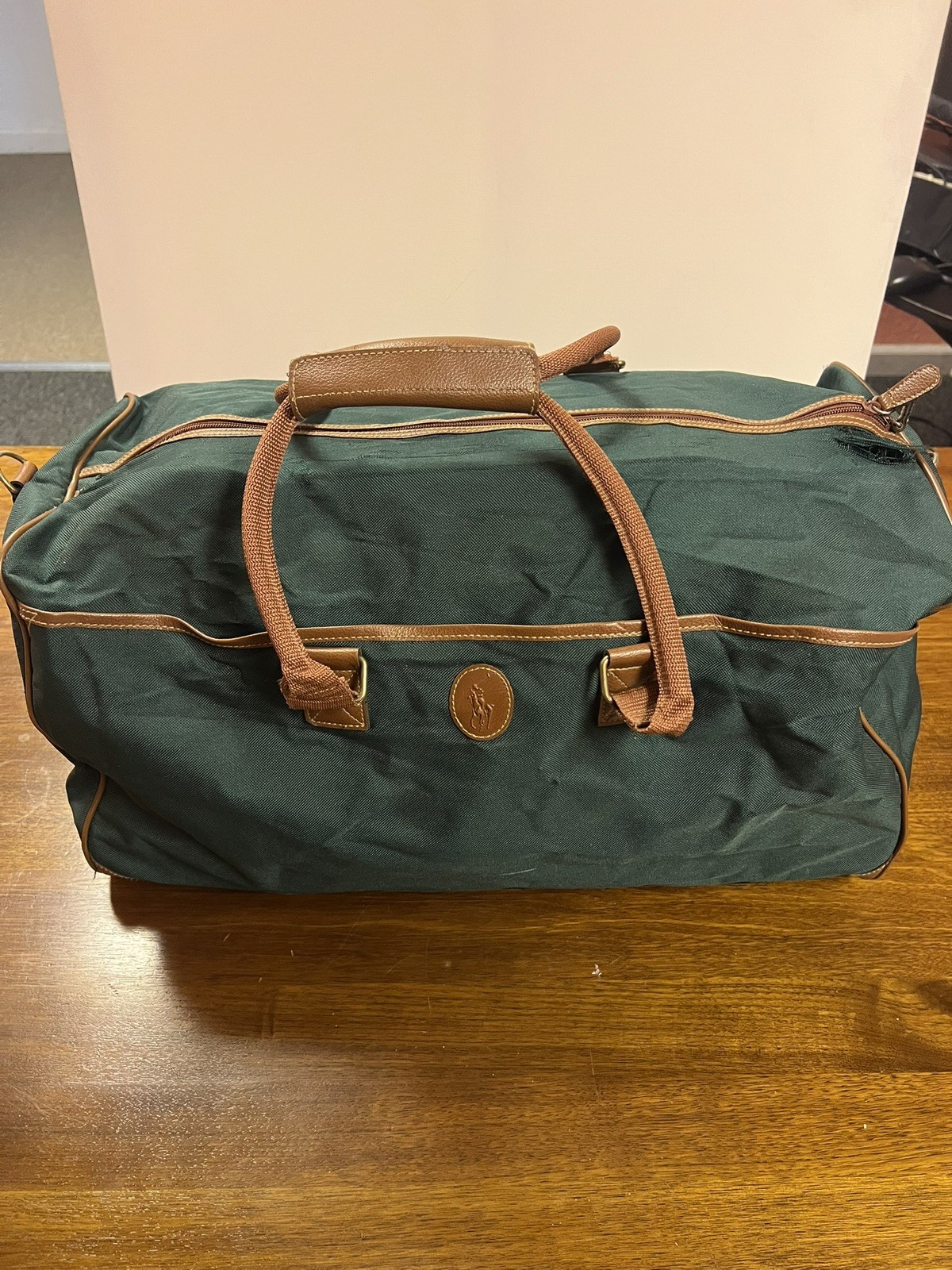 VTG 90's Ralph Lauren Polo Green Canvas Duffle Weekender Bag (Small ...