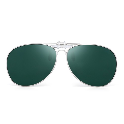 Retro Clip on Aviator Sunglasses Polarized Flip up Lenses Driving ...