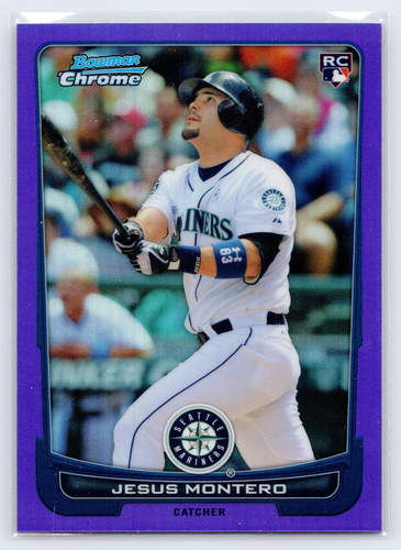JESUS MONTERO 2012 BOWMAN CHROME PURPLE REFRACTOR ROOKIE CARD 203 #'d ...