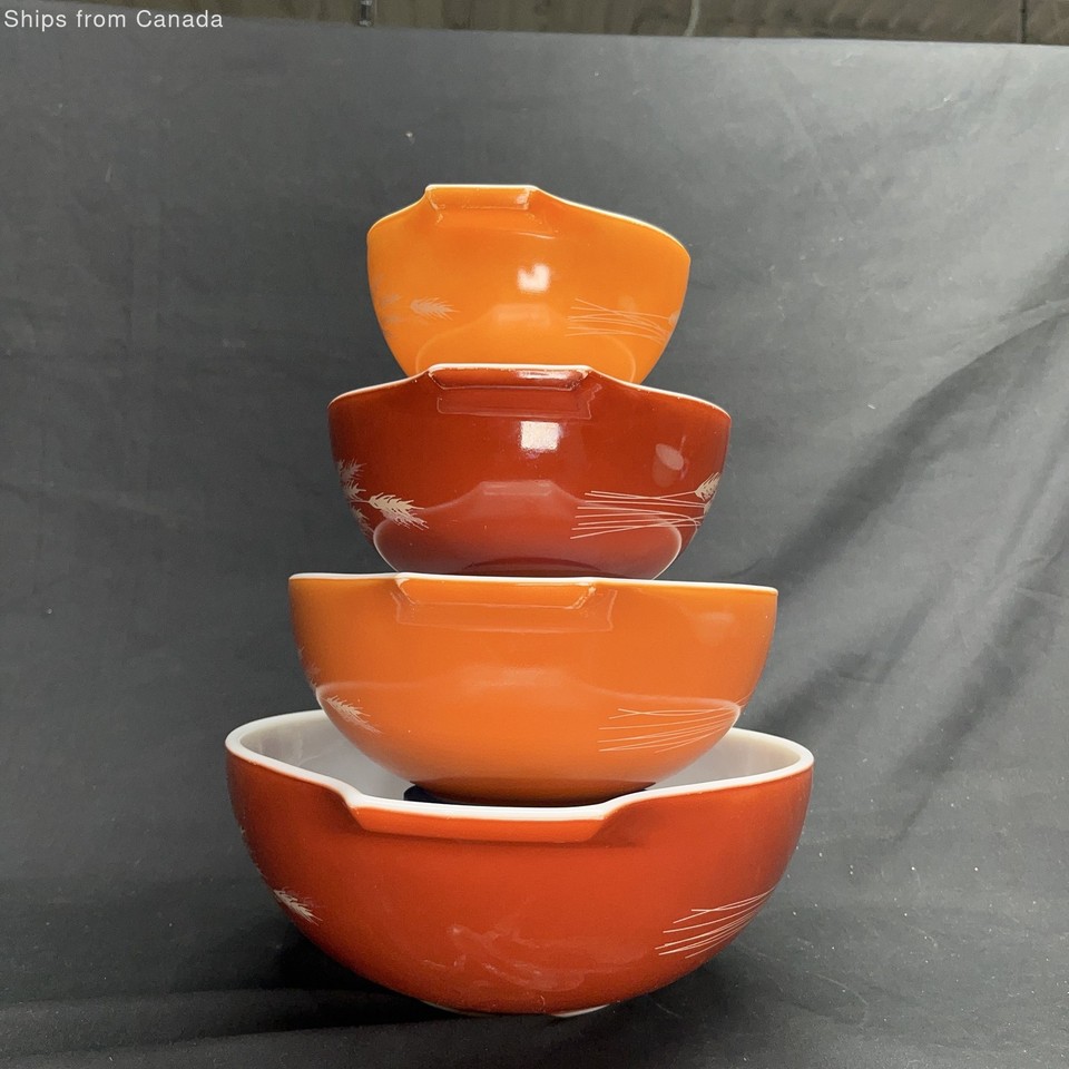 Pyrex 441-444 Autumn Harvest Orange Cinderella Bowl Set | eBay