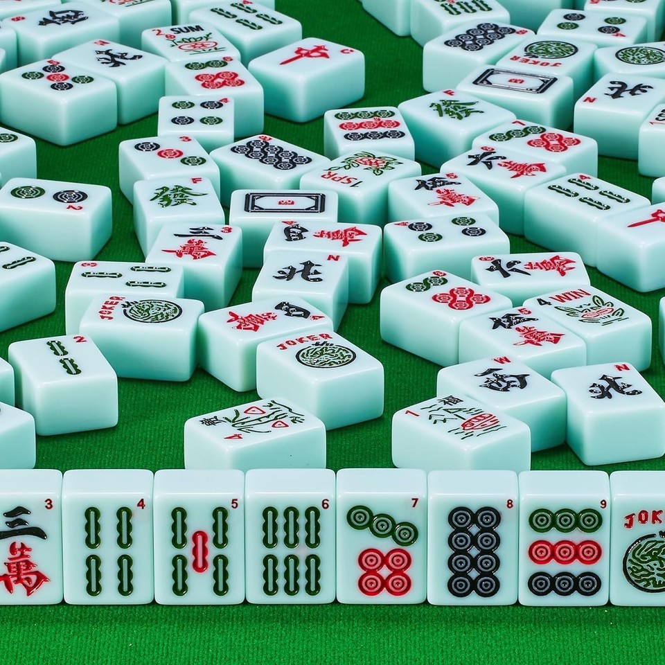 American Mahjong Set 166 Premium Jade Green Mahjong Tiles Large Mahjong ...