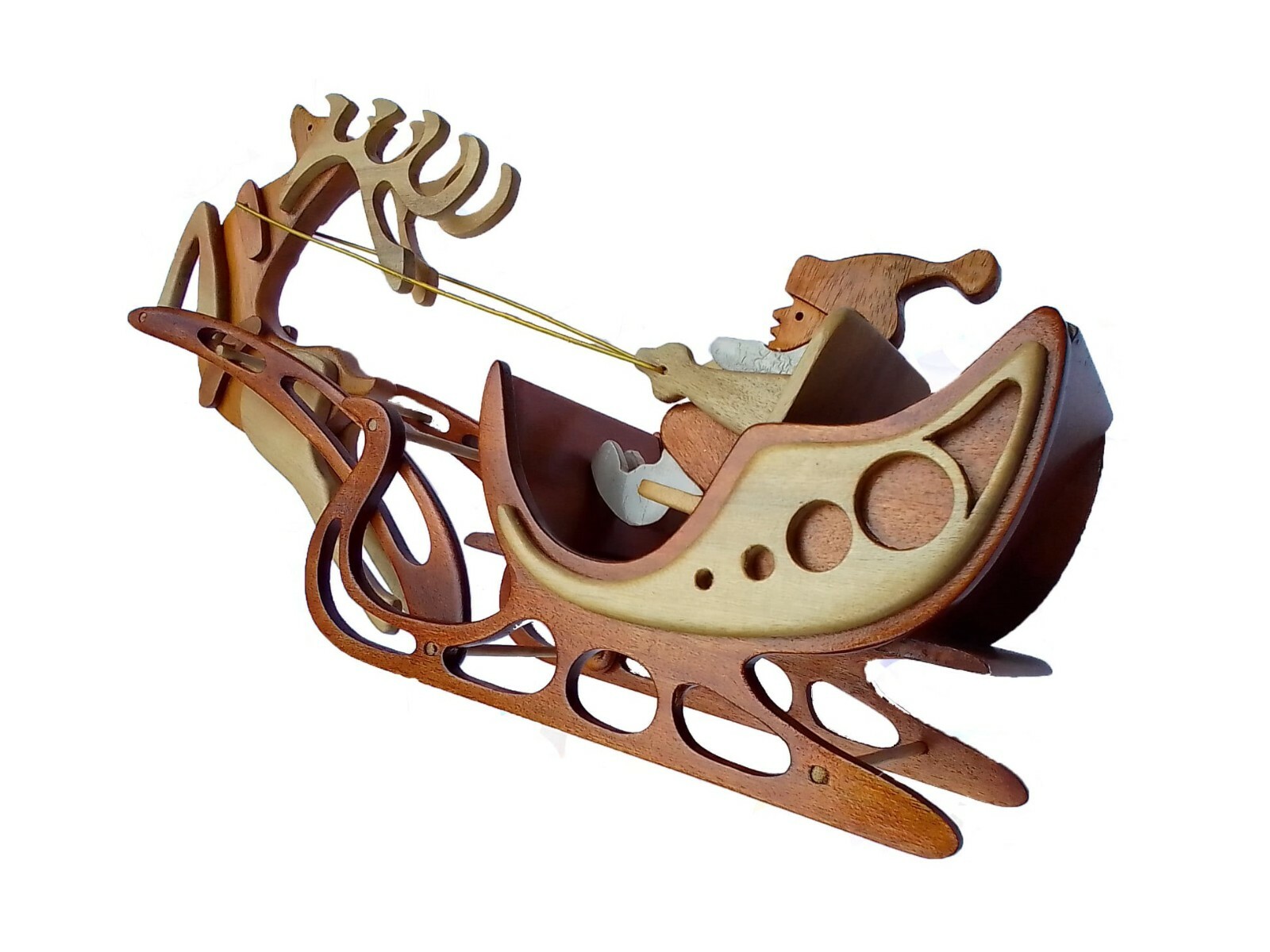 Wooden Santa Christmas Cart Claus Xmas Ornament Home Decor Gift New ...