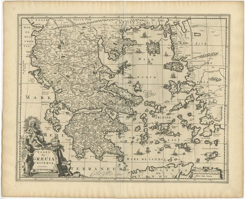 Antique Map of Greece and the Aegean Islands | eBay