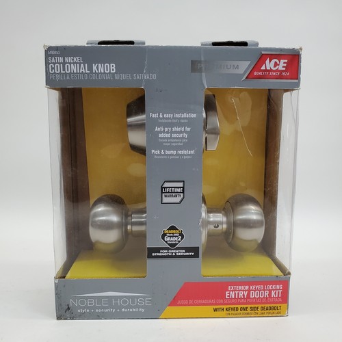 NOB Ace Premium Colonial Knob Entry Door Kit Set Satin Nickel - Item ...