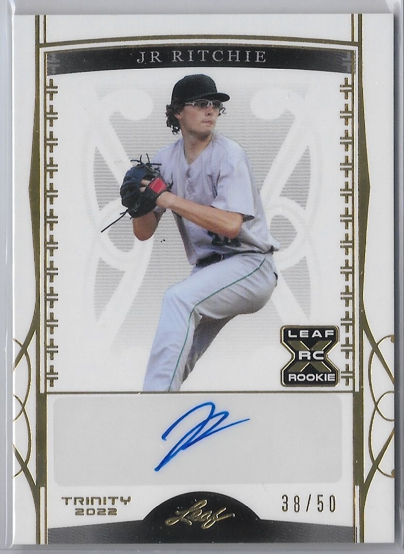 2022 Leaf Trinity Autographs Gold Foil—JR Ritchie, Atlanta Braves—#38/ ...