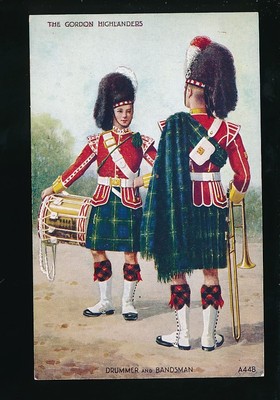 Military GORDON HIGHLANDERS Drummer Bandsman c1930/40s? PPC by ...