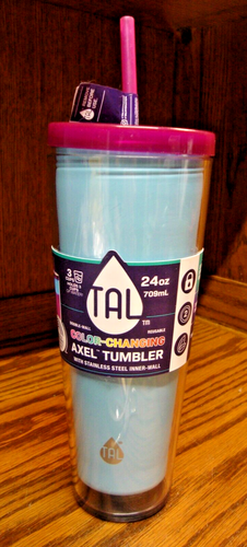 TAL Axel Double Wall~Color Changing Tumbler w/Straw+ Lid 24oz Large ...
