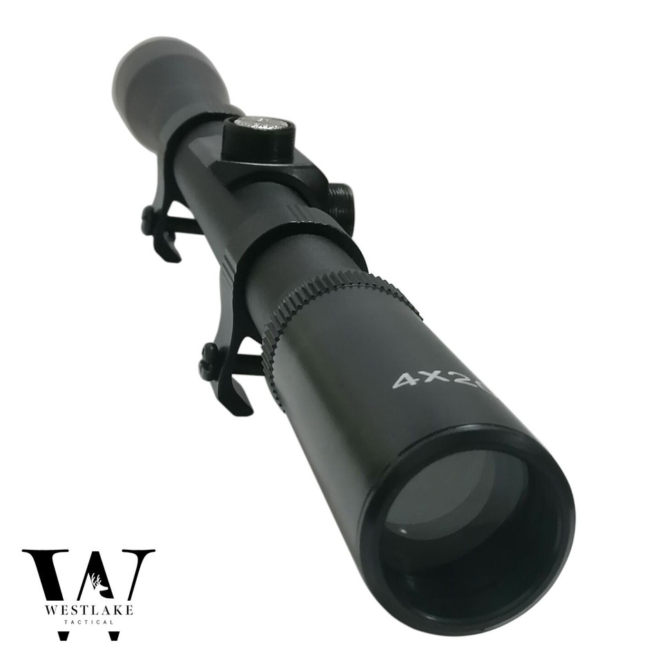 4X20 Scope w/ Ring Mounts Rapid Range Hunting Tactical Rifle Crossbow ...