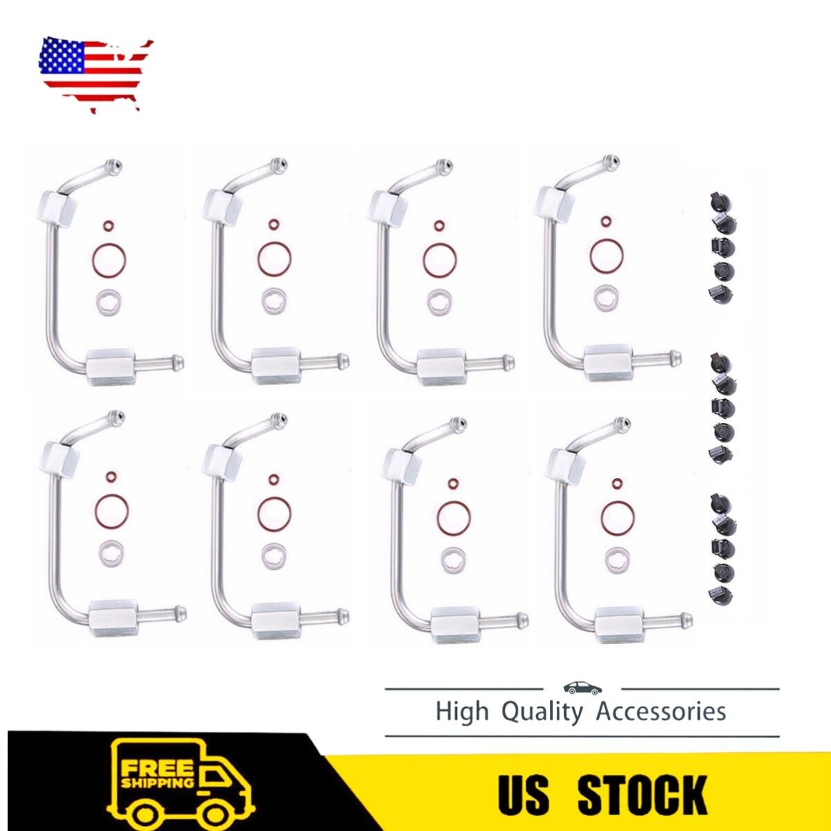 8xFuel Injection Line Kit for 11-19 6.7L Ford Powerstroke Injector Seal ...