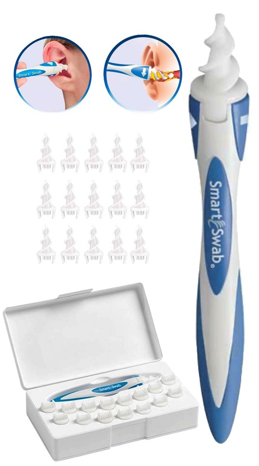 Smart Swab Soft Spiral Ear Cleaner Safe Ear Wax Removal Kit 16 Tips ...
