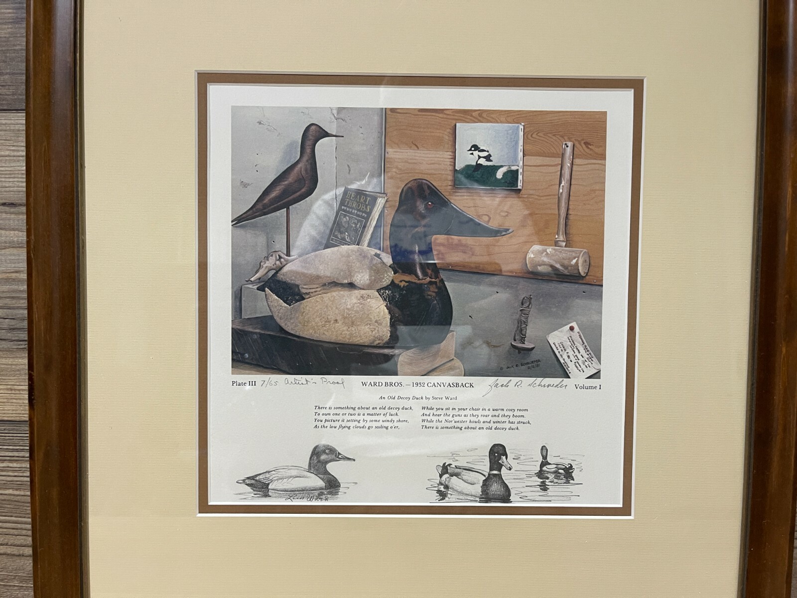 III - WARD BROS. Duck Decoy Print - Hand Drawn Remarque ARTIST PROOF #7 ...
