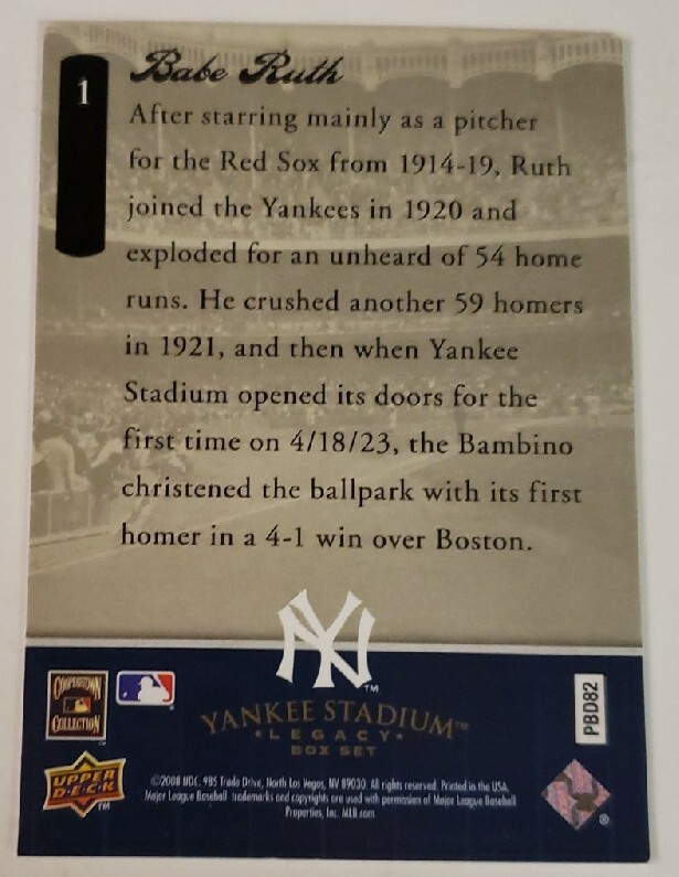 babe ruth upper deck 2008 Card #1 | eBay