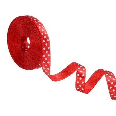 3/8 Inch x 10 Yard Polka Dots Grosgrain Ribbon Spool Fabric Ribbons Red ...