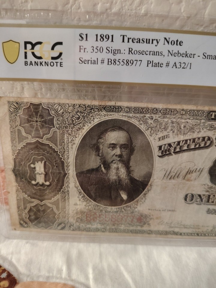 1891 $1 United States Treasury Note (PCGS Banknote Choice Fine 15) | eBay