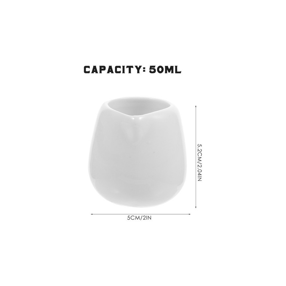4 Pcs Mini Milk Jug Small White Pourer Yogurt Container Ceramic Cup ...
