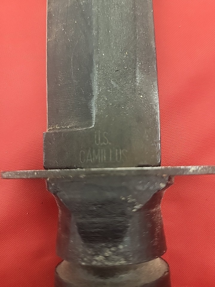 US CAMILLUS Mark 2 MK2 Military Fighting Combat Knife, W/Leather Sheath ...