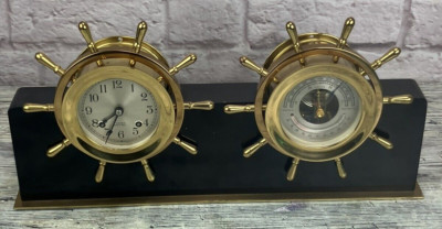 Chelsea Yacht Wheel Ships Clock -Barometer-Thermometer & Base 1945-1949 ...