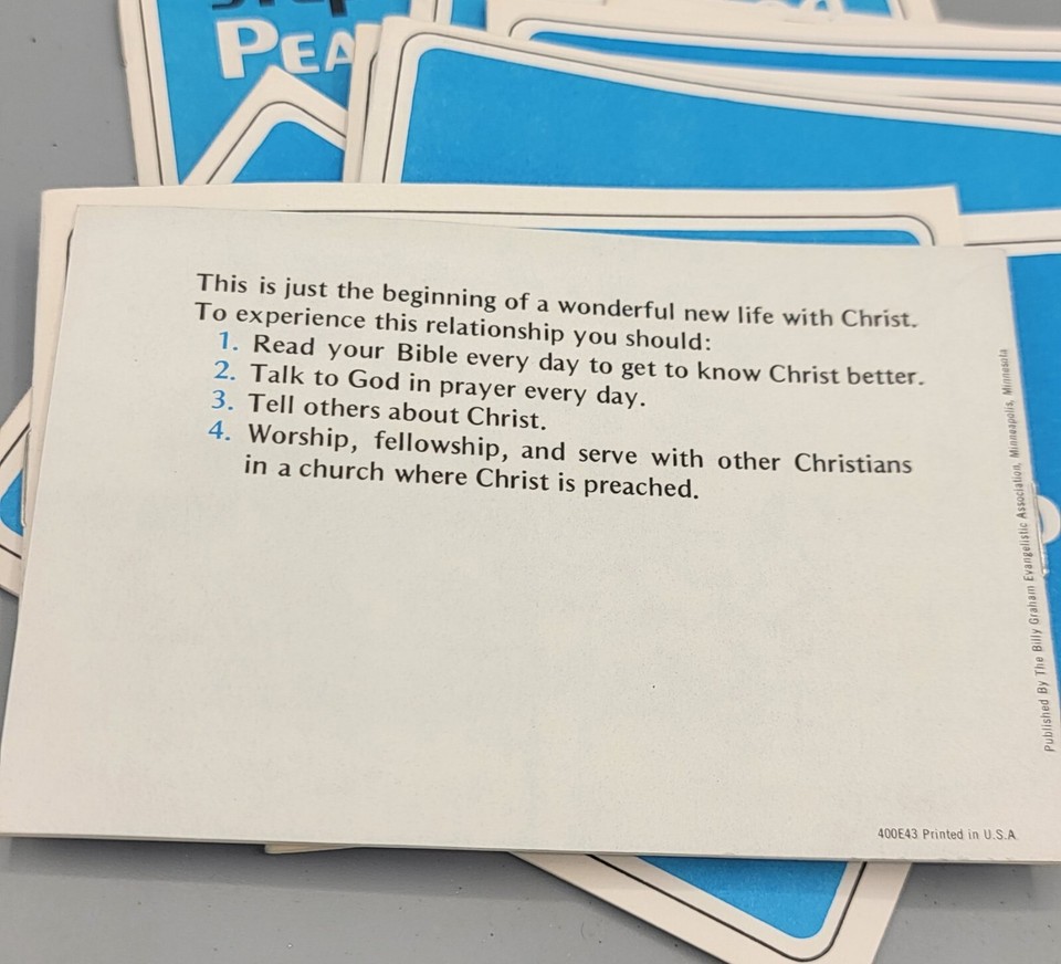 10 Billy Graham Evangelistic Religion Steps to Peace With God Booklet ...