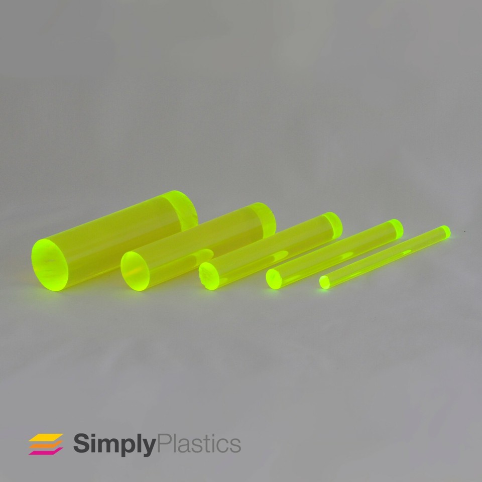 Fluorescent Extruded Acrylic Plastic Perspex Rod / Various Diameters ...