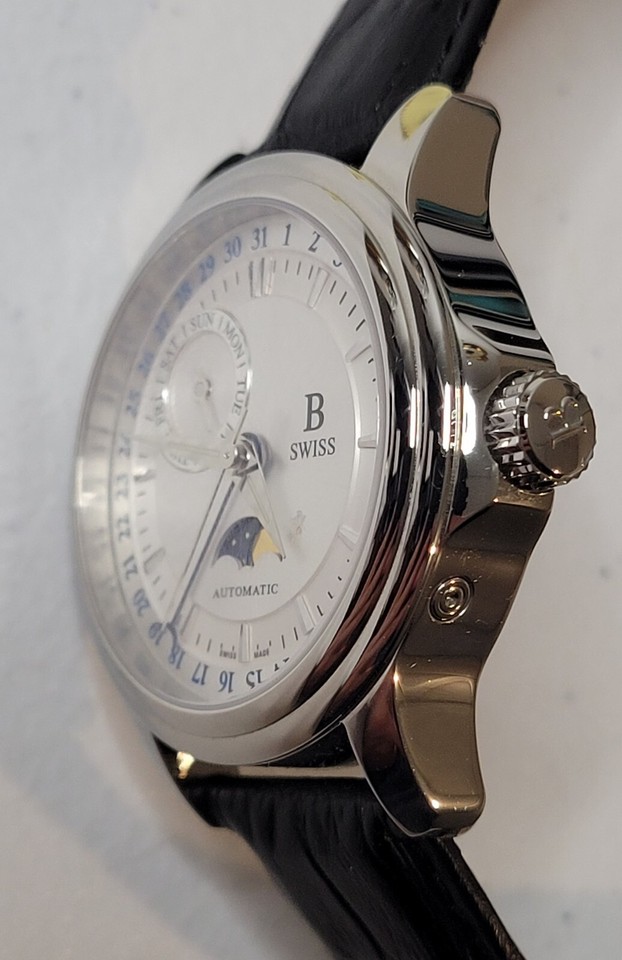 B Swiss Prestige 38mm Moonphase 26 Jewels Automatic Men's Watch | eBay