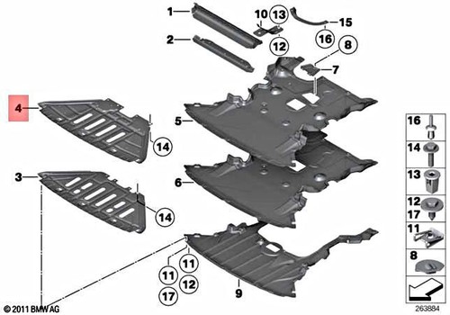 Genuine BMW X1 E84 X1 18dX 20dX Reinforcement Pedestrian Protection ...