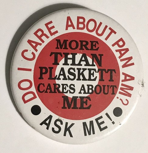 Rare VintagePan Am Airlines Button Pin “…more Than Plaskett Cares About ...