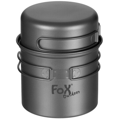Titanium Mess Kit 2-piece Set Pot Pan Ultralight Camping Cooking Fox ...