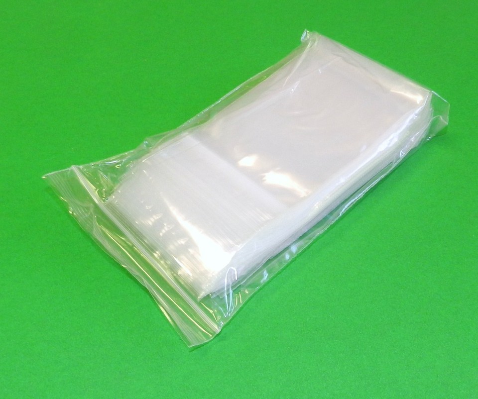 100 3"x4" Clear Poly Bags 2MIL Reclosable 3x4 Top Seal Baggies 2 mil ...